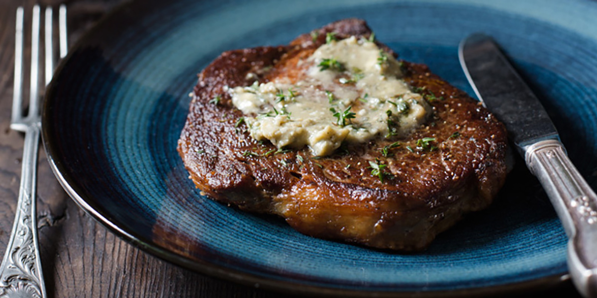RIBEYE STEAK WITH BLUE BUTTER – NZ Springvale Beef